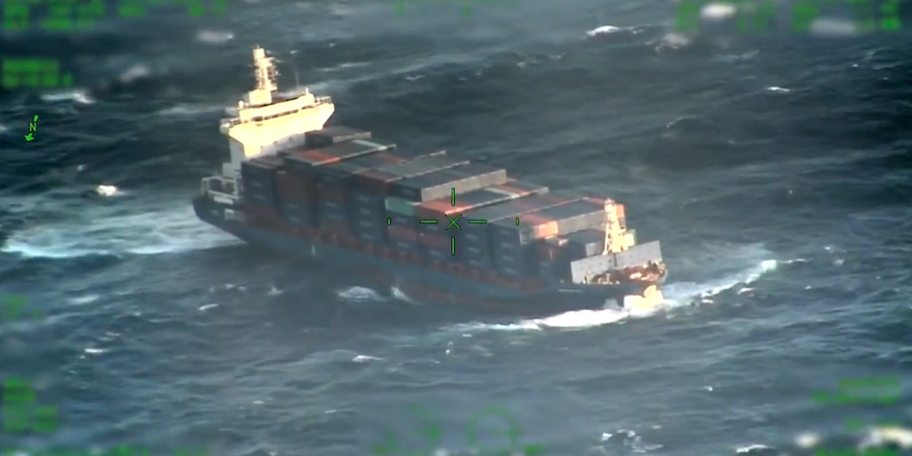 Rough weather delayed rescue operation for massive container ship off ...