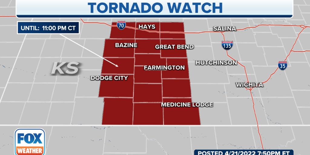 Tornado Watch Issued For Threat Of Evening Storms Over Kansas Fox Weather
