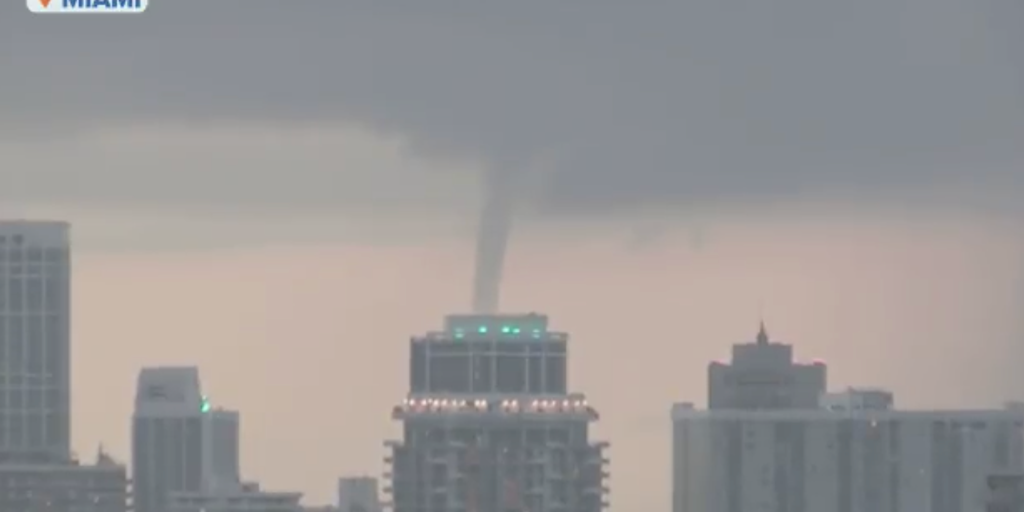 Watch: Waterspout towers over Miami Beach | Fox Weather