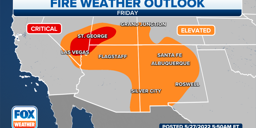 Critical fire danger maintains grip on Southwest with no rain in sight ...