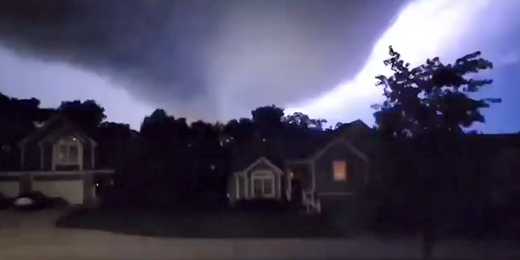 WATCH: Tornado spins through neighborhood near Kansas City | Fox Weather