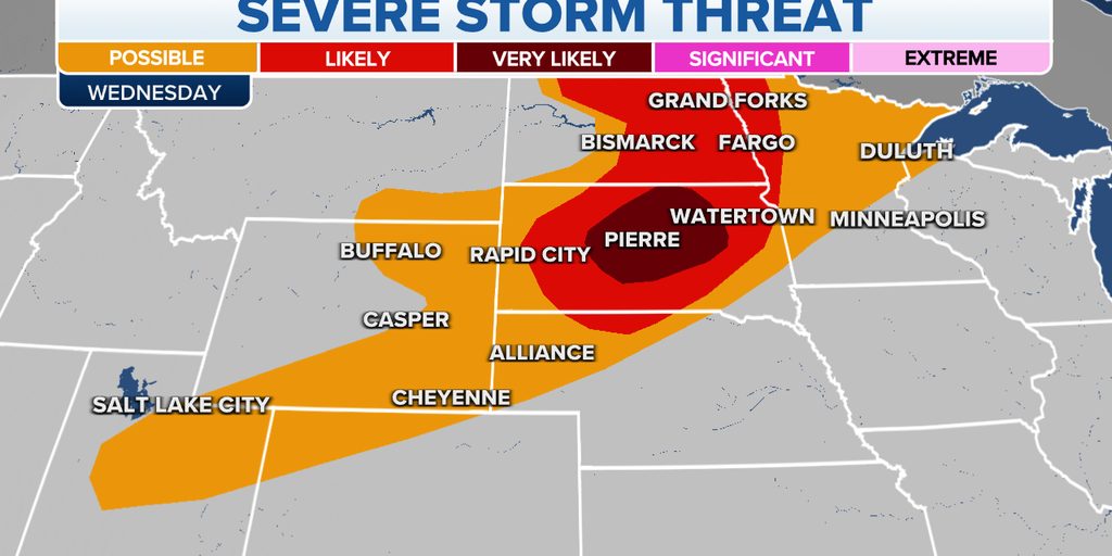 Severe Thunderstorm Watch issued for parts of Plains amid threat of storms with hail, damaging ...