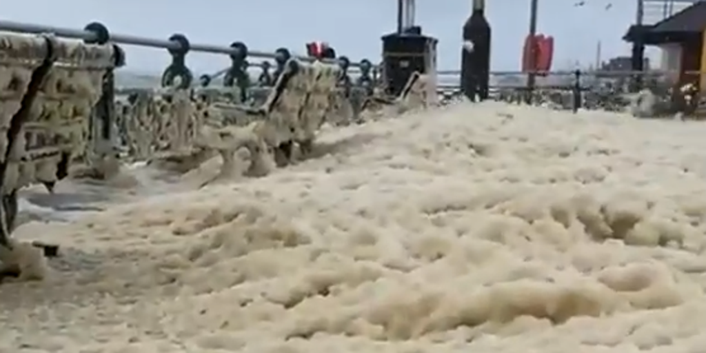 Watch: Frothy sea foam overruns English waterfront | Fox Weather