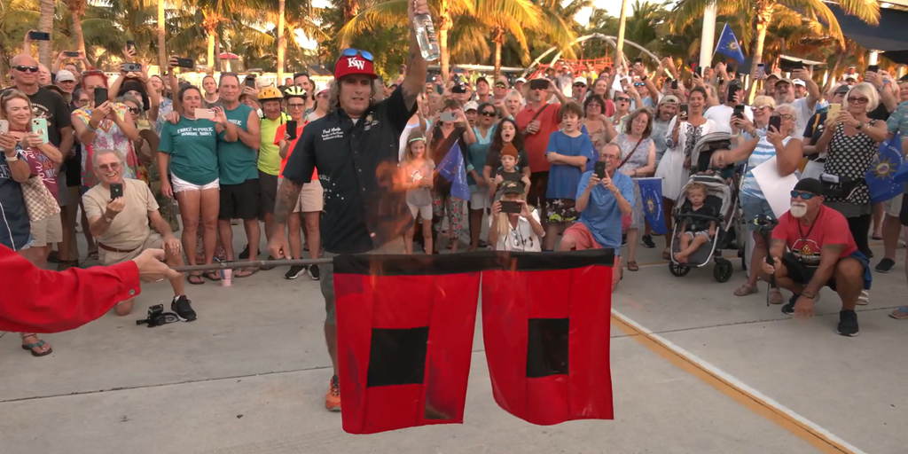 Florida residents celebrate ending of hurricane season by burning flags ...