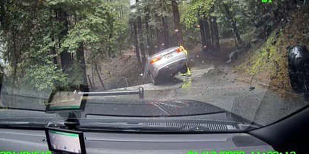 ‘Scared for their lives’: 3 rescued from car teetering precariously ...