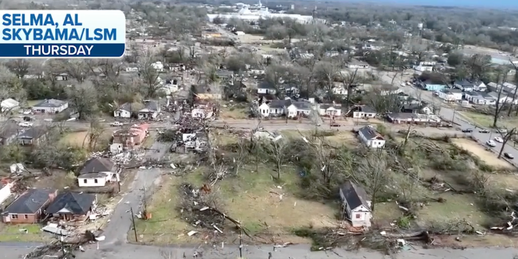 Drone video in Alabama, Georgia shows vast destruction after deadly tornado outbreak | Fox Weather