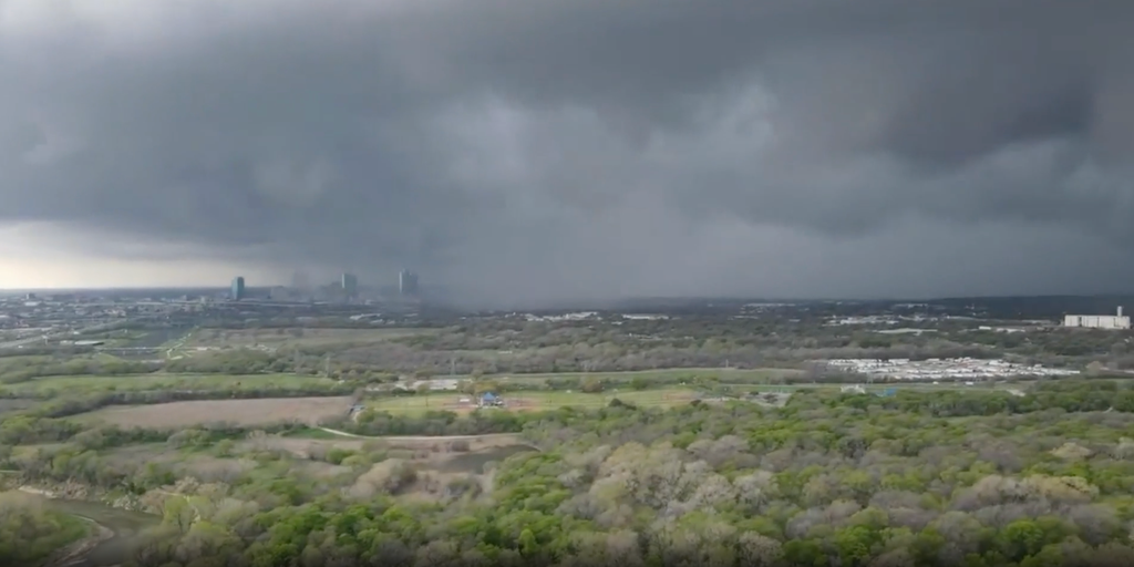 Drone video shows severe storms move across Dallas-Fort Worth area ...