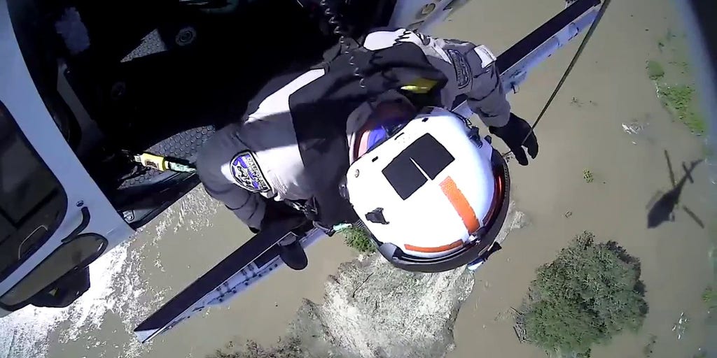 Watch: Stranded man rescued from island after raging California river ...