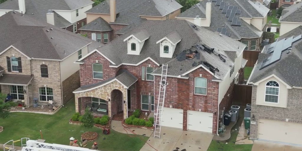 See the aftermath after likely lightning strike damages Texas house ...