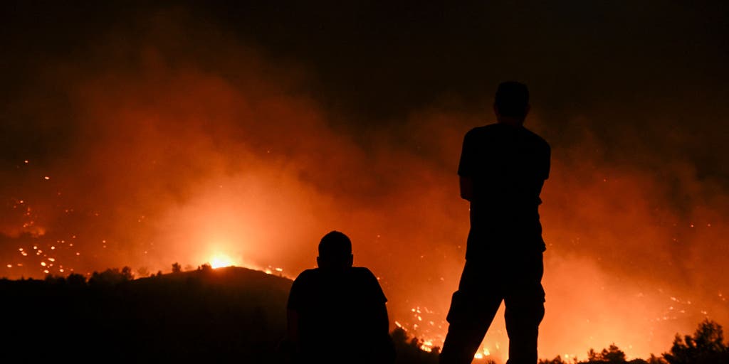 Greece wildfires continue to burn as temperatures soar above 100 ...