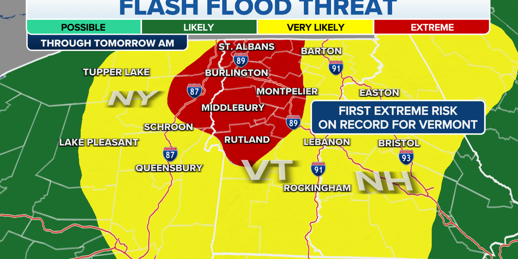 Flash flooding threat in parts of Northeast could rival rainfall ...