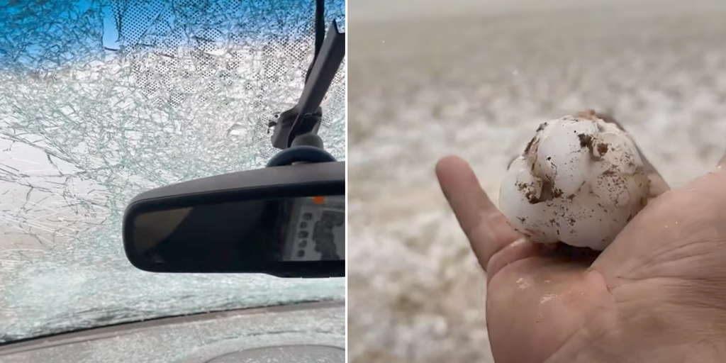 Watch: 'Apple-Sized' hail smashes windshield in northern New Mexico ...