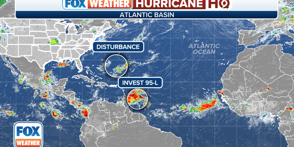 Development chances drop for Invest 95L with new disturbance in central Atlantic | Fox Weather