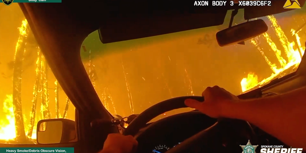 Watch: Deputy’s terrifying drive through a burning forest during Oregon ...