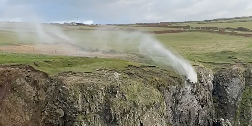Watch: 77-mph winds from Storm Debi blow waterfall backwards in Wales ...