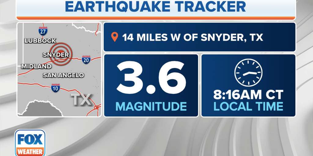 Magnitude 3.6 earthquake shakes West Texas on Saturday morning | Fox ...