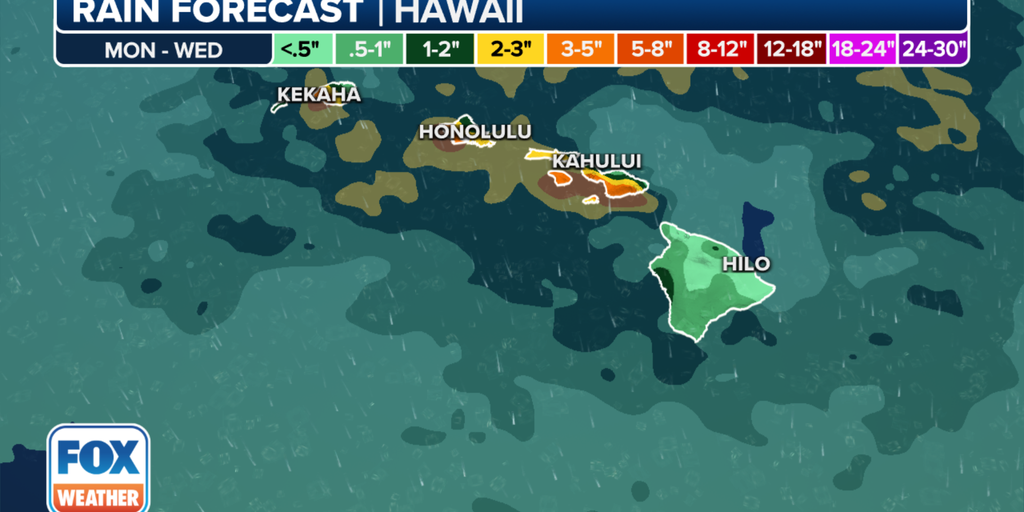 Heavy rain forecast for Hawaii after high surf prompts rescue of 21 ...