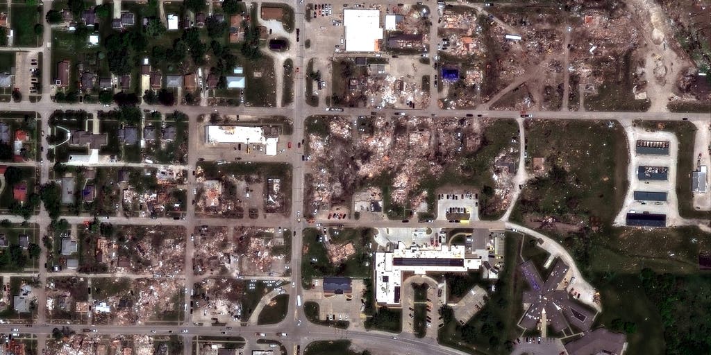 Satellite imagery shows devastation left behind from EF-4 tornado in Greenfield | Fox Weather