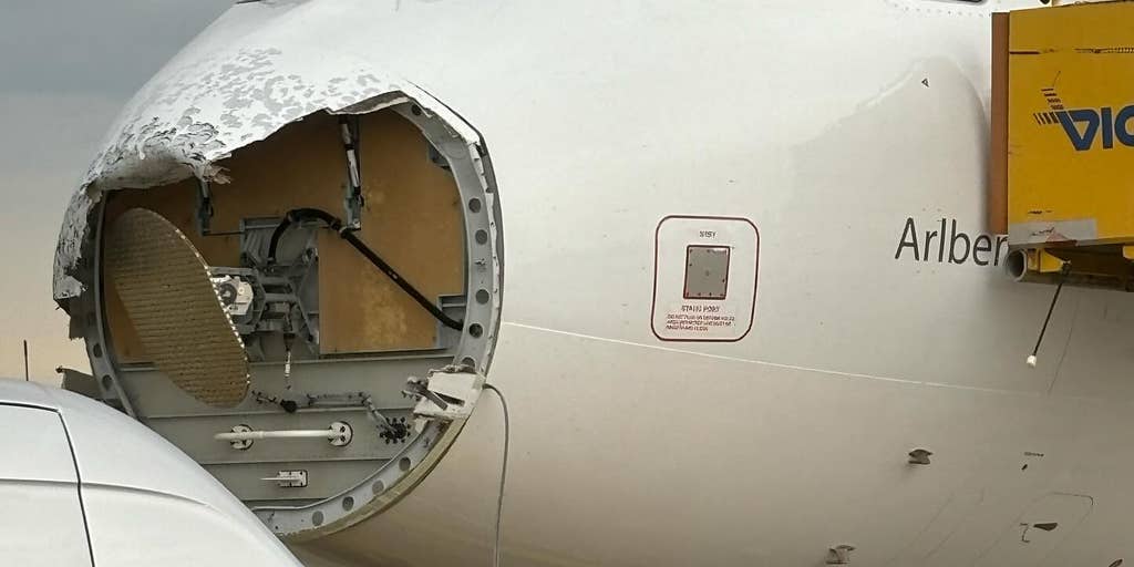 Hailstorm rips off Austrian Airlines plane nose, damages cockpit ...