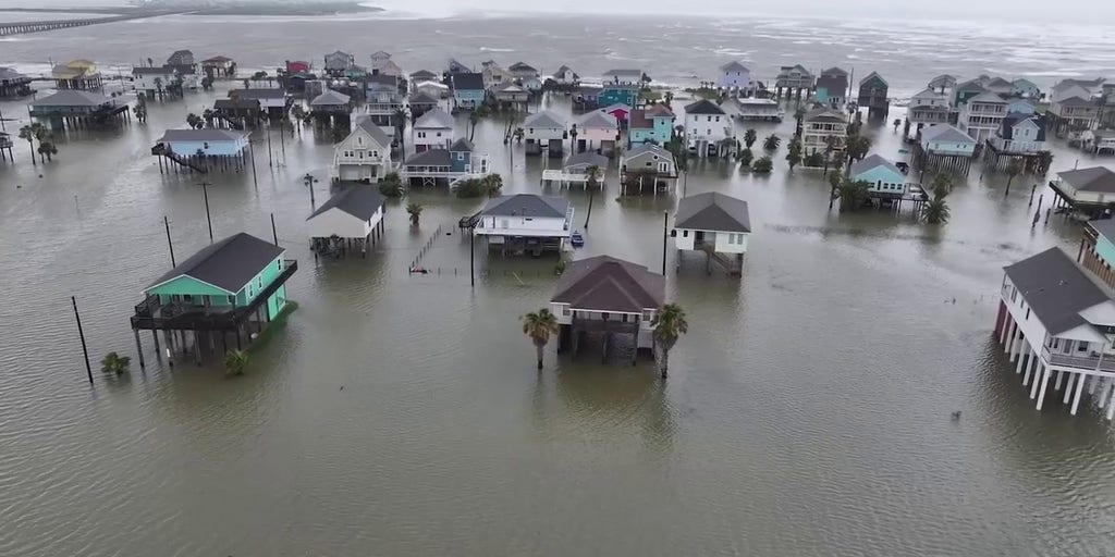 Drone video: Tropical Storm Alberto's storm surge puts Texas beach ...