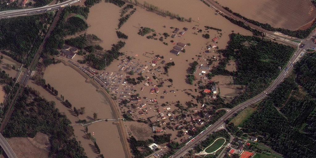 Satellite imagery shows before-and-after images of flooding in Europe ...