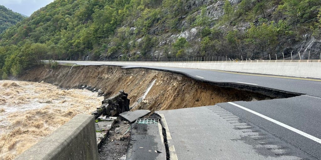 I 40 collapses after catastrophic rains in North Carolina | Fox Weather
