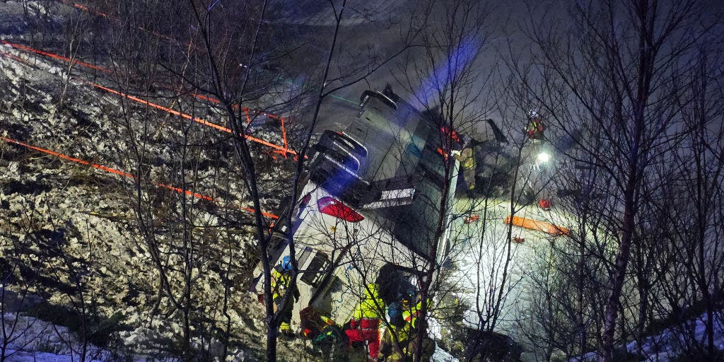 At least 3 dead as bus carrying dozens slides off snowy highway in ...