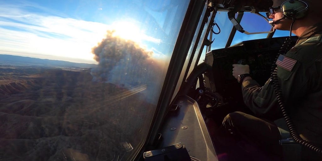 VIDEO: National Guard fights Hughes Fire through aerial firefighting ...