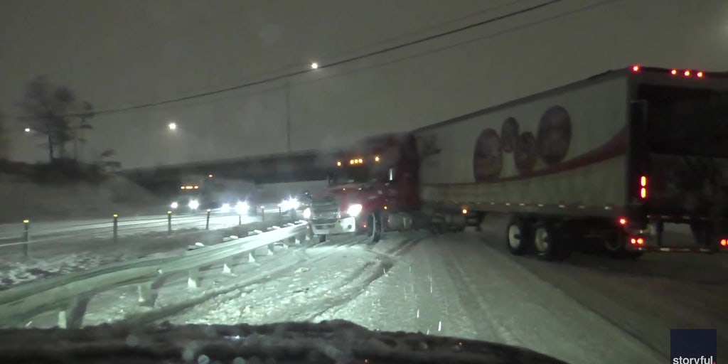Semi jackknifes along icy Little Rock interstate as winter storm rages ...