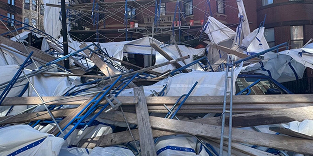 Four-stories of scaffolding collapse in Boston amid 55 mph gusts | Fox ...