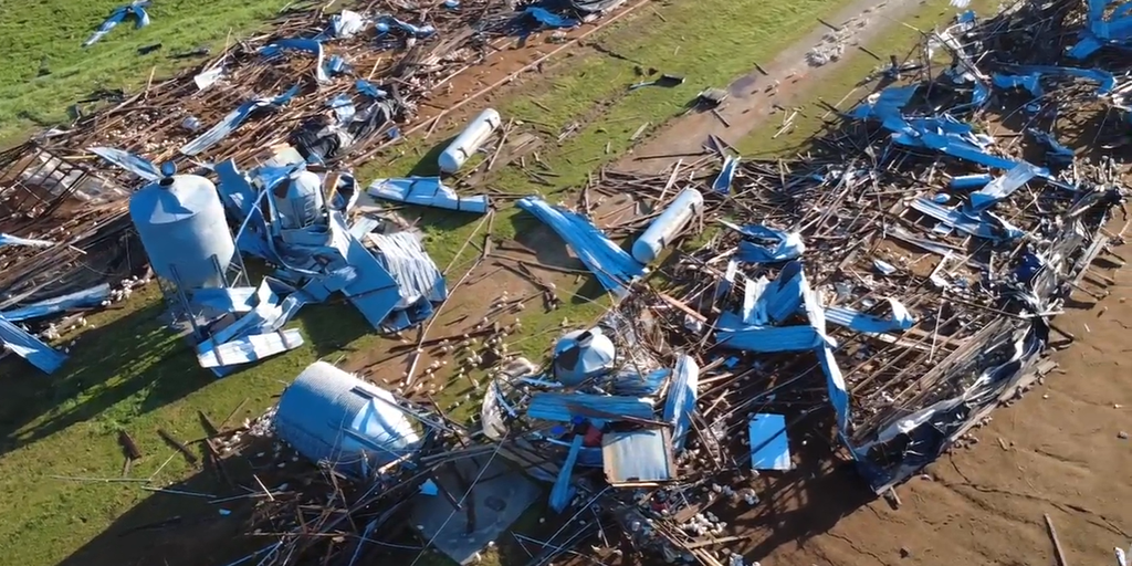 Debris, farm life littered across Tylertown, Mississippi, after deadly ...