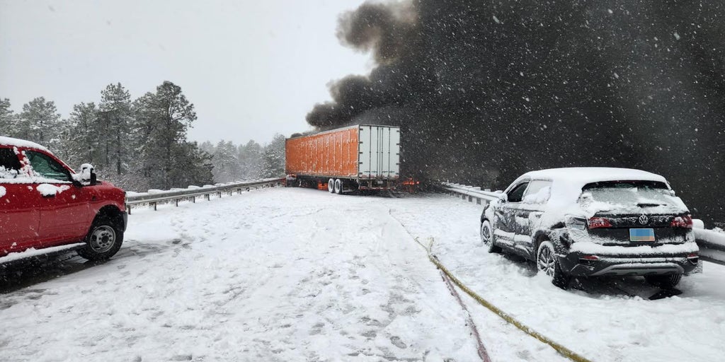 Winter storm shuts down I-40 in Arizona | Fox Weather