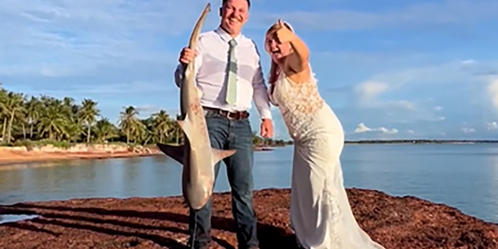 VIDEO: Bride reels in shark on her wedding day | Fox Weather