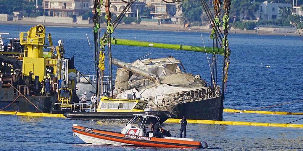 Sunken British superyacht lifted from seafloor | Fox Weather