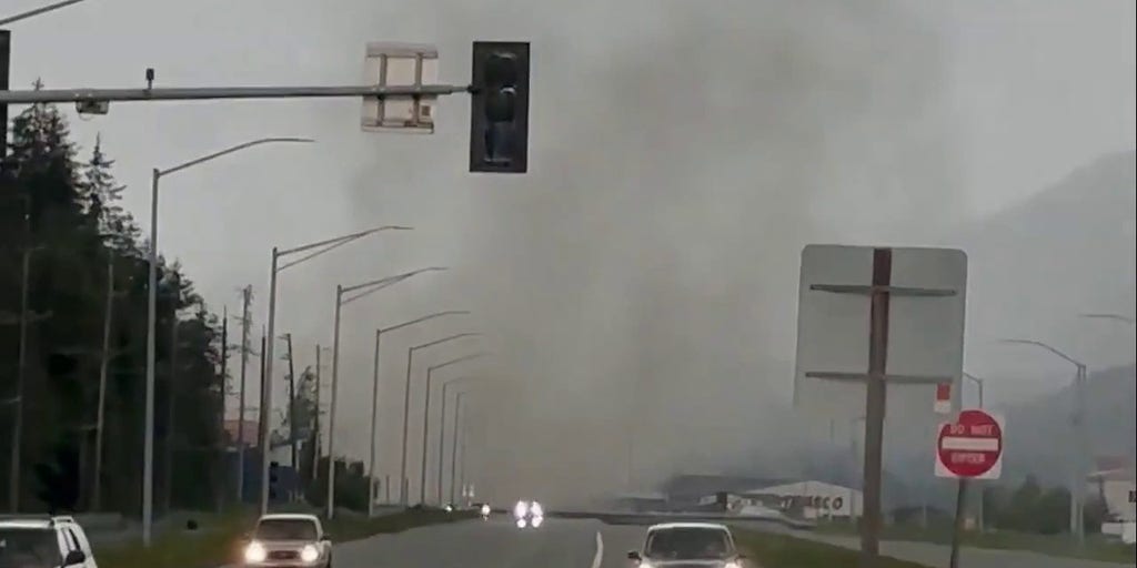 Alaska gustnado spins across busy road as severe thunderstorms slam ...