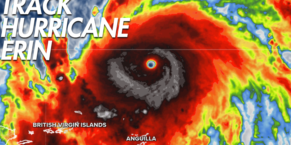 Live Hurricane Erin tracker: Hurricane cone, forecast and rip current ...
