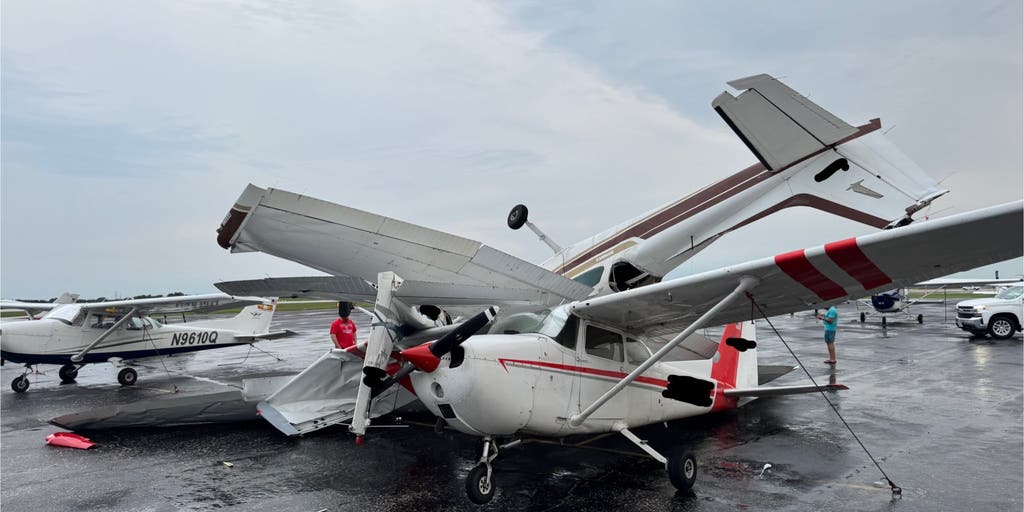 PHOTOS: Airplanes bent, destroyed at Texas airport following severe ...