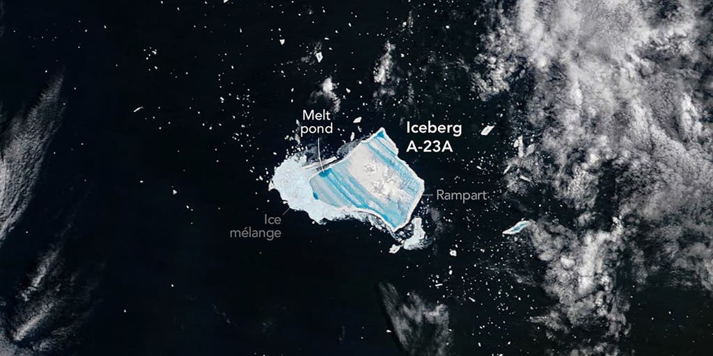 World's largest iceberg A-23a turns blue as it nears disintegration ...