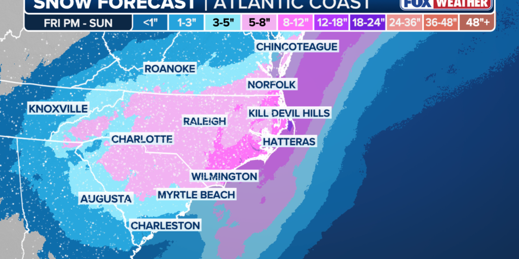 Snow forecast timeline: Nor'easter to bomb off East Coast from ...